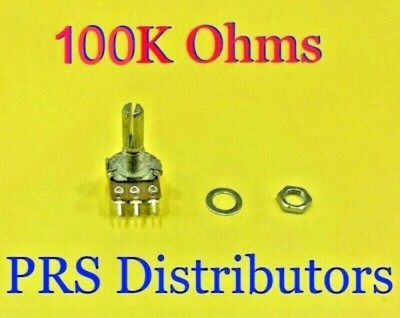 100K OHMS Linear Panel Mount Volume Control B100K Potentiometer 3 ...