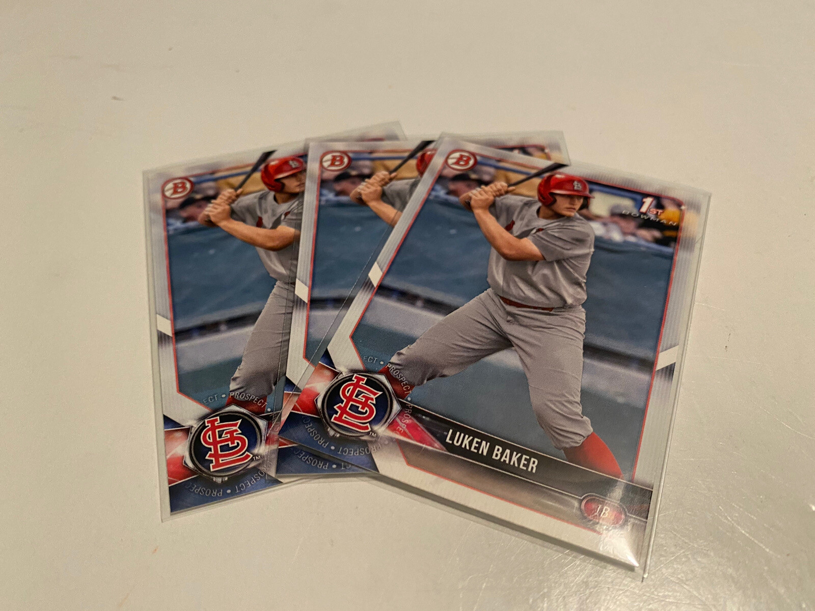 2018 1st Bowman Draft Luken Baker BD-109 St. Louis Cardinals Rookie 3 ...