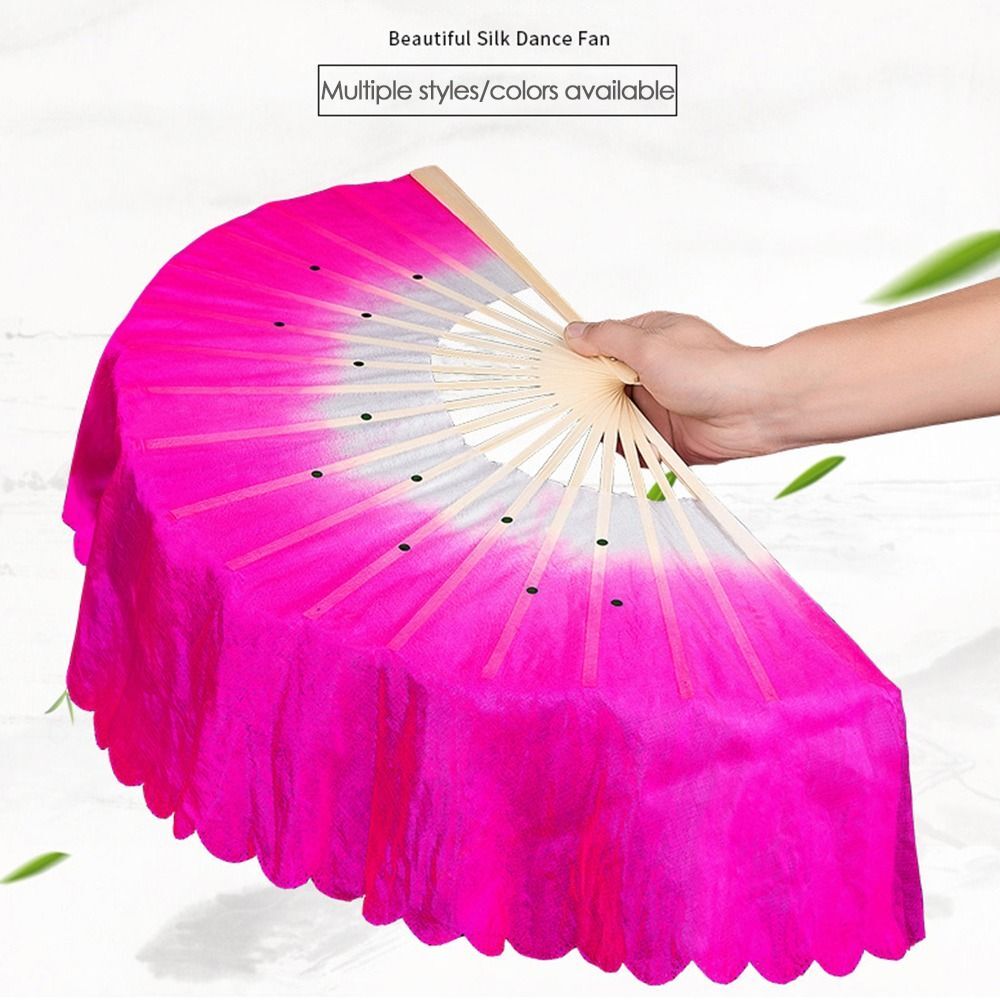 Color Long Imitation Belly Dancing Fan Rayon Silk Fans Long Silk Fans ...
