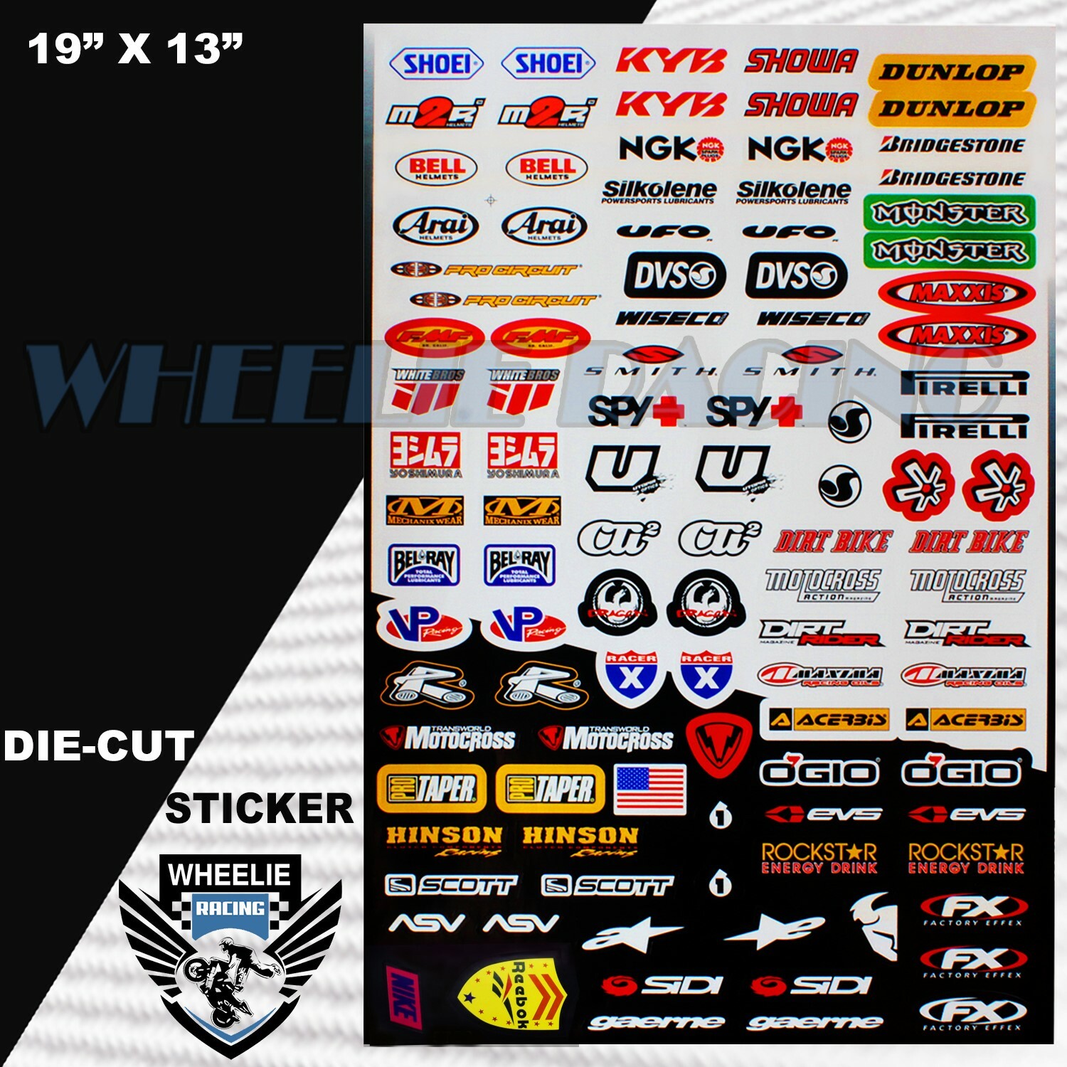 MOTOCROSS MOTORCYCLE DIRT BIKE ATV HELMET SPONSOR LOGO RACE STICKER ...