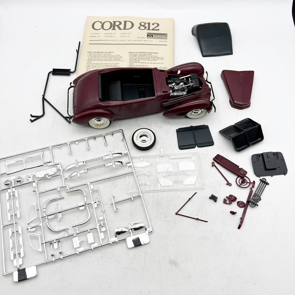 Vintage Monogram Cord 812 #2233 Model Kit In Open Box Maroon | eBay