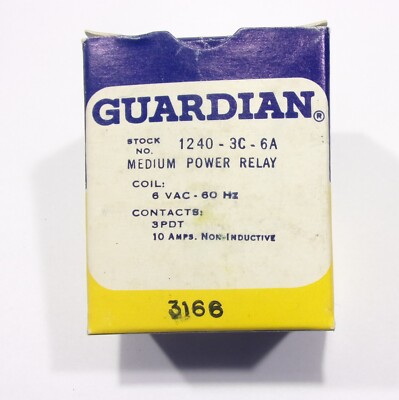Guardian 1240-3C-6A Medium Power Relay 3166 New In Box | eBay