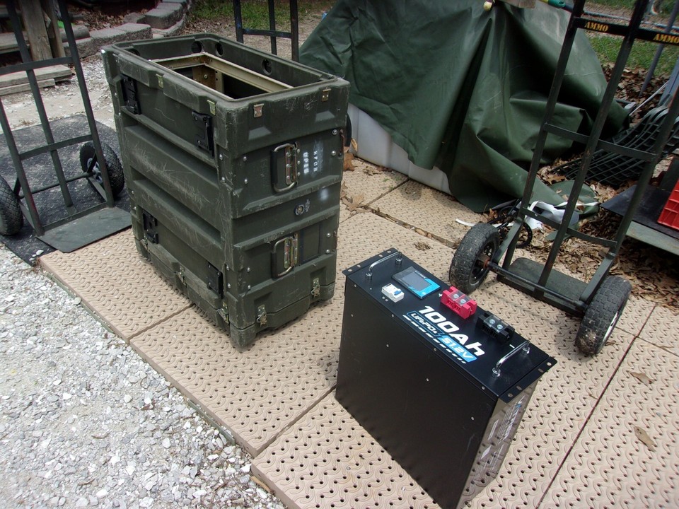 ONE MILITARY SURPLUS SOLAR SERVER RACK (NO BATTERY INCLUDED) MOUNT CASE ...