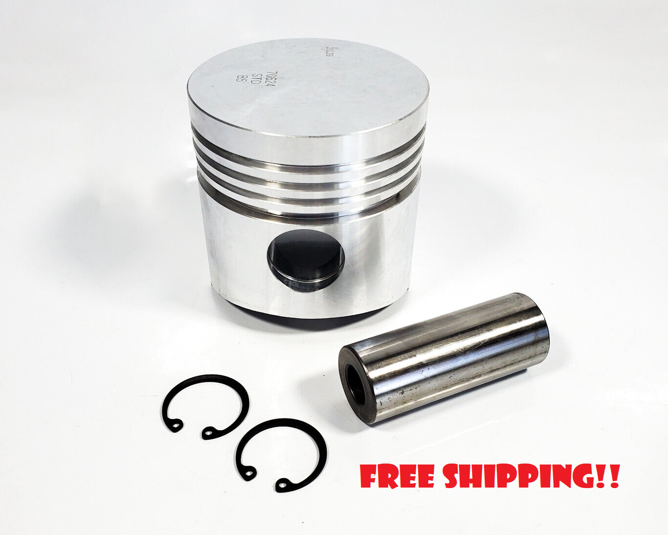 ONE PISTON WITH PIN AND CLIPS FITS YANMAR YM1500, YM2500, YM2610 2TR15 ...