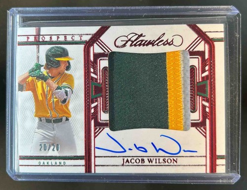 2024 Panini Flawless Jacob Wilson Prospect Patch Auto Ruby #20/20 | eBay