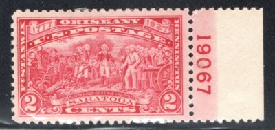 US Stamp Scott #644, 2c Surrender at Saratoga, With Tab & Plate #19067 ...