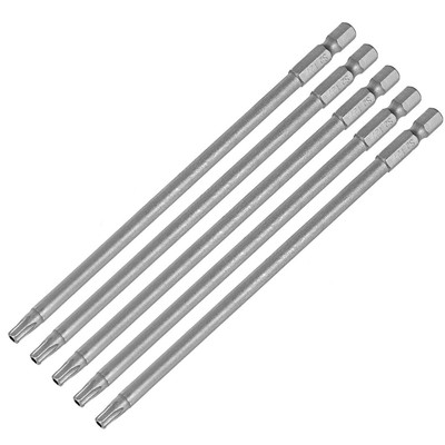 5pcs 5.9" 1/4" Hex Shank TT27 Torx Security Star Screwdriver Bits S2 ...