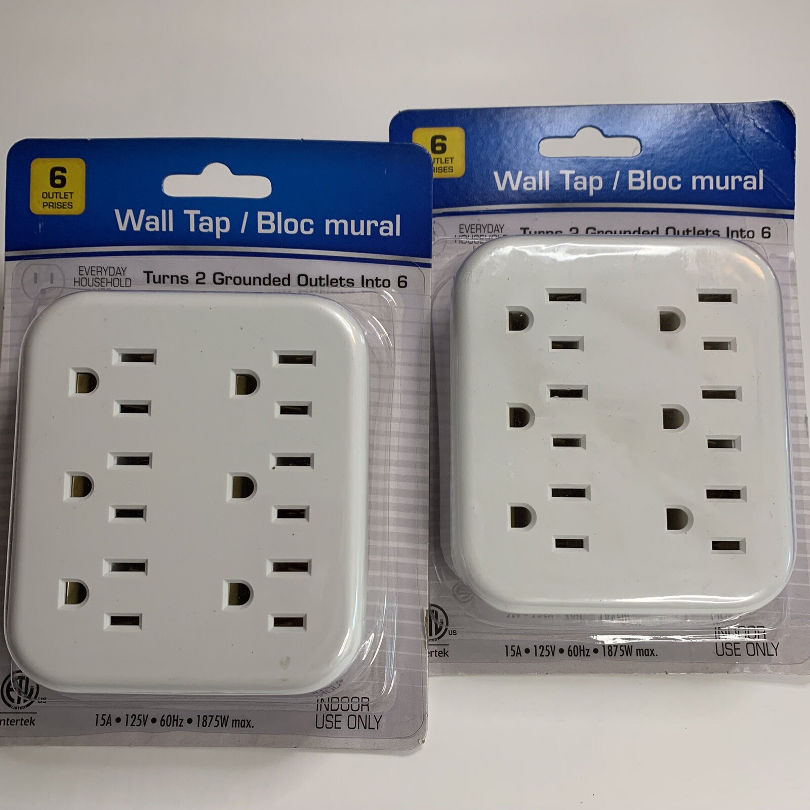 Wall Outlet (Lot of 2) 6 Adapter Multi Plug Power Splitter Electrical ...