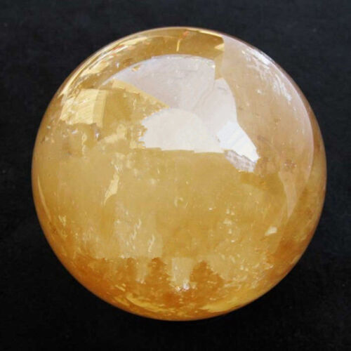 92MM Natural Citrine Calcite Quartz Crystal Sphere Ball Healing ...