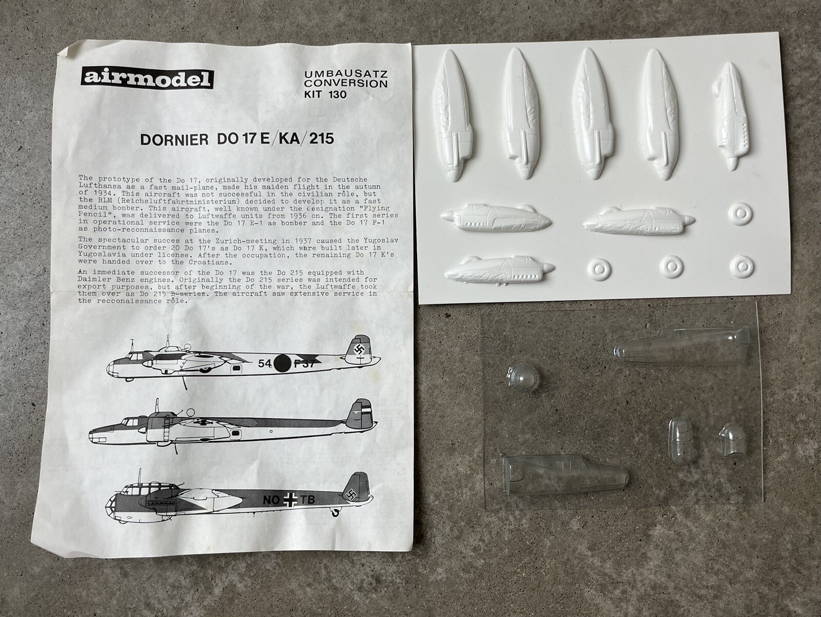 LOT Airmodel Vacuform German WWII Aircraft Airplane Model Kit ...