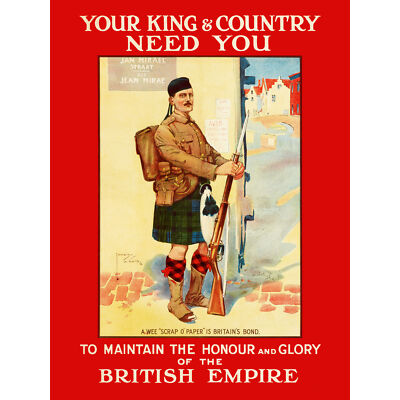 British PRC WWI War King Country Need You Propaganda Wall Art Canvas ...