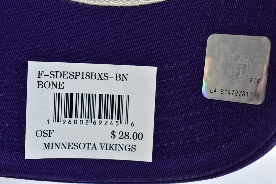 Minnesota Vikings NFL '47 Brand Cream Purple Sidestep Clean Up ...