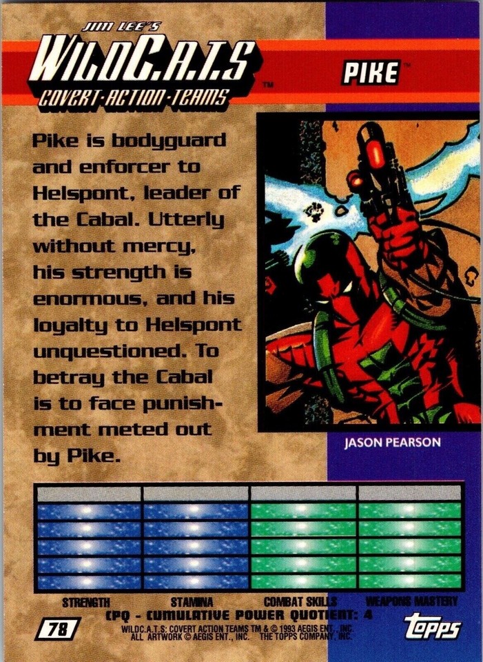 1993 WildC.A.T.S Pike 78 Topps Trading Card Game TCG CCG | eBay