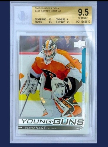 BGS 9.5 CARTER HART 2018 UPPER DECK YOUNG GUNS GEM MINT RC #491 | eBay