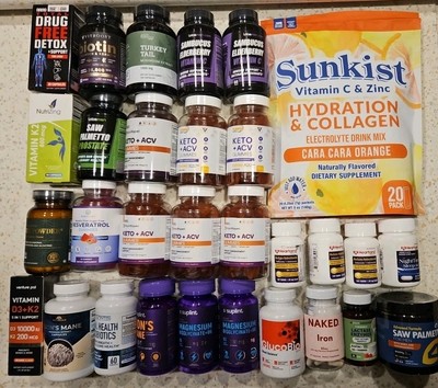 Huge Wholesale Lot Of 30 Assorted Vitamins & Supplements NEW & Sealed ...