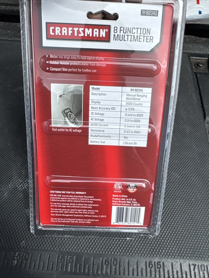 Sears Craftsman Nos 8 Function Digital Multimeter & Leads 82141 A/DC ...