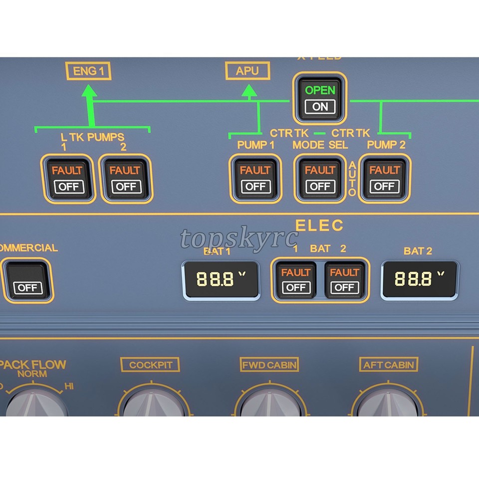 WINGFLEX A320 Overhead Panel with IRS Lighting Panels for Airbus PC ...