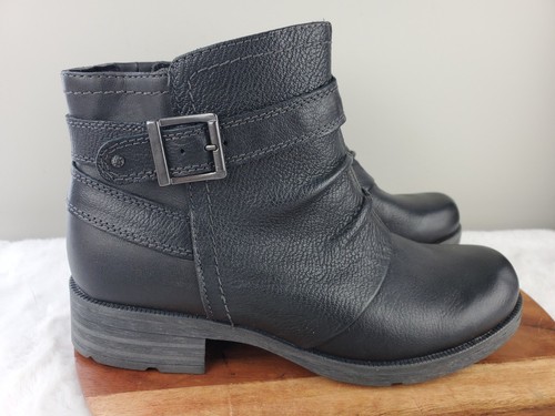 Earth Origins Women’s 10W Leather Randi Robby Ankle Boots - BLACK - Exc ...