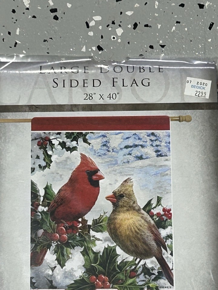 FLAG TRENDS BY CARSON LARGE DOUBLE SIDED FLAG WINTER WELCOME CARDINAL ...
