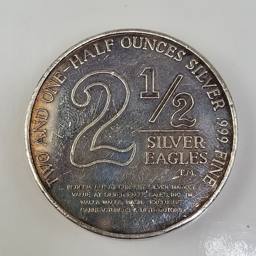1969 Foster Walla Walla, WA Silver Eagles Nest 2 1/2 oz Round .999 Fine ...