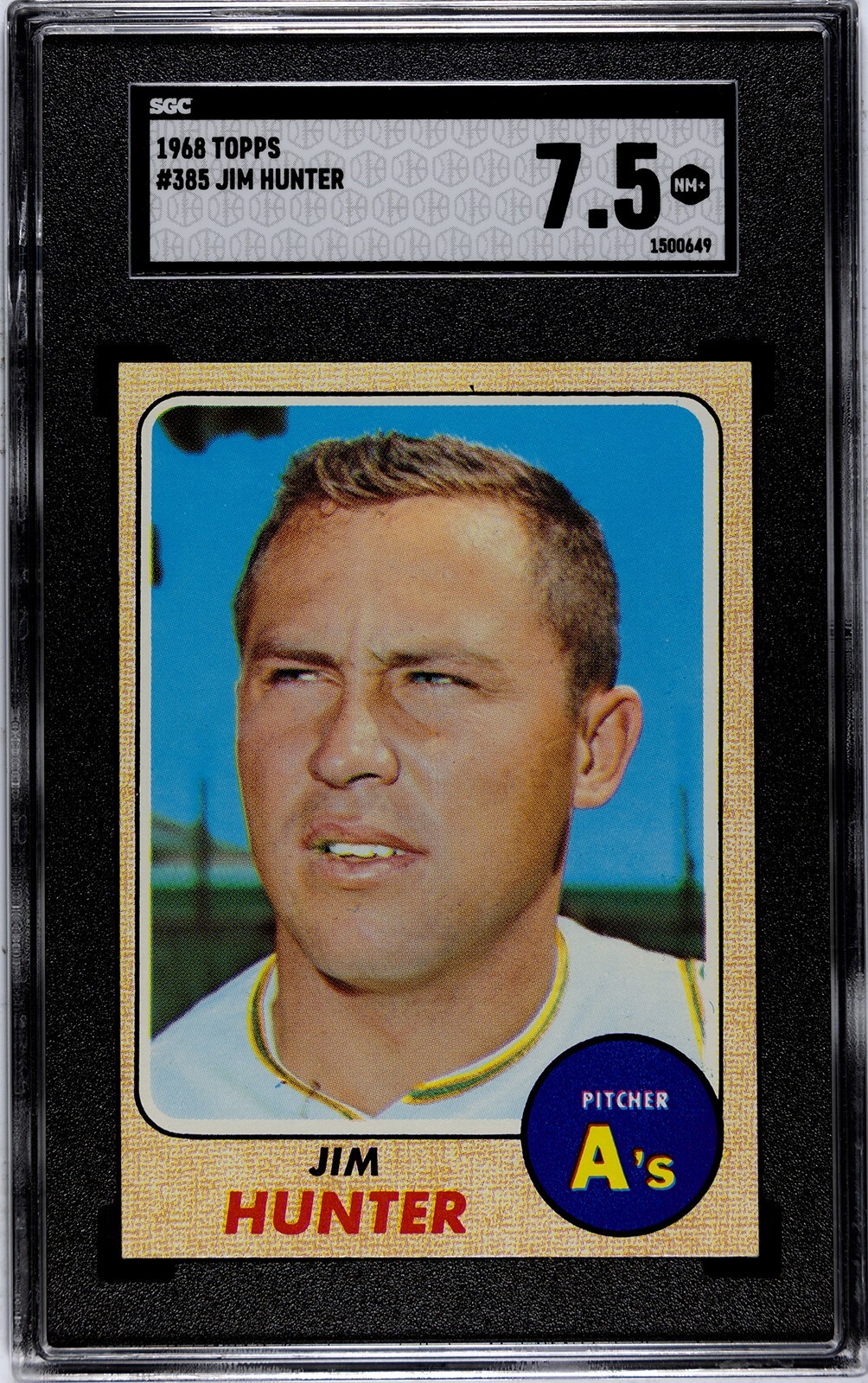 Jim "Catfish" Hunter 1968 Topps Baseball Card #385 Oakland As SGC ...