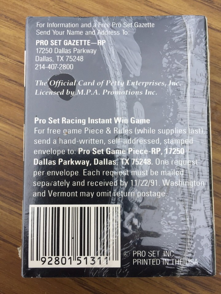 New Sealed 1991 Pro Set NASCAR Richard Petty Family Racing 50 Race ...
