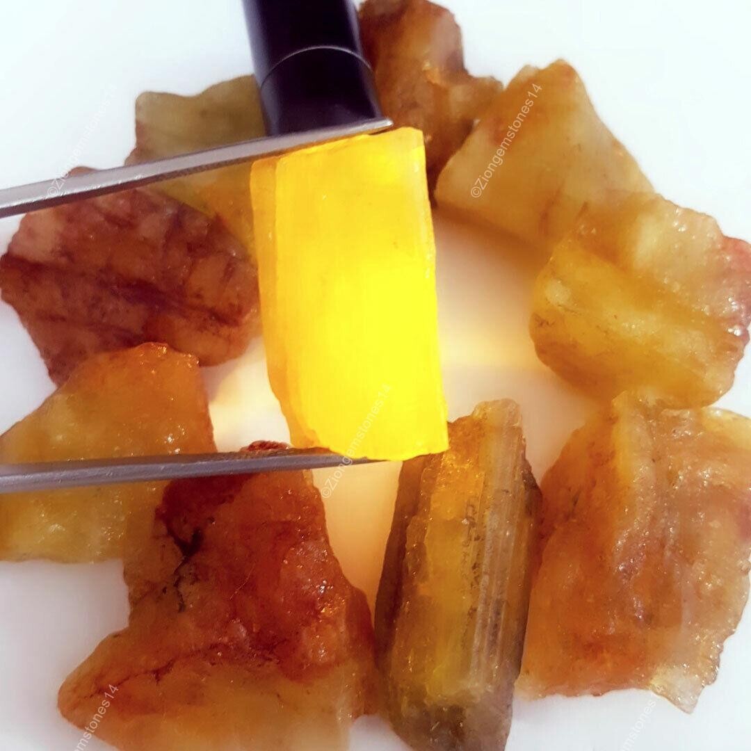 Authentic Certified Yellow Beryl/Heliodor Rough 10 Pcs Lot 516.00 Cts ...