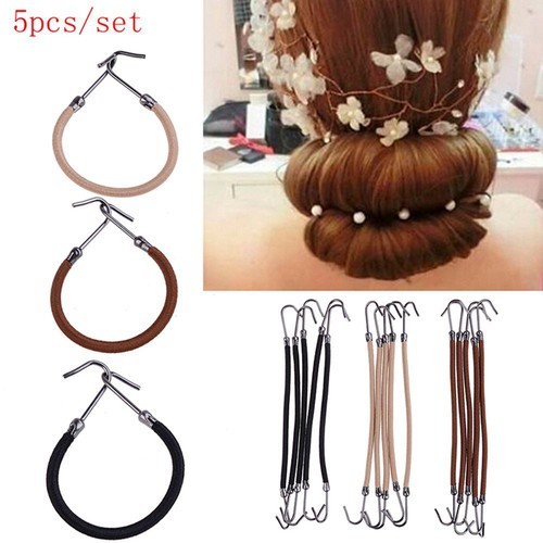 Gum Band With Hook Bungee Elastic Bows Hair Band Elastic Clips Ponytail ...