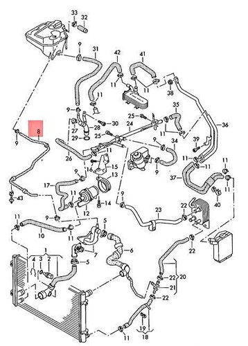 Genuine VW Touareg 7L6 7LA Coolant Hose 7L6122447BB | eBay