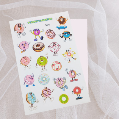 Funny Donuts Handmade Donut Sticker Sheet – Cute Themed Stickers | eBay