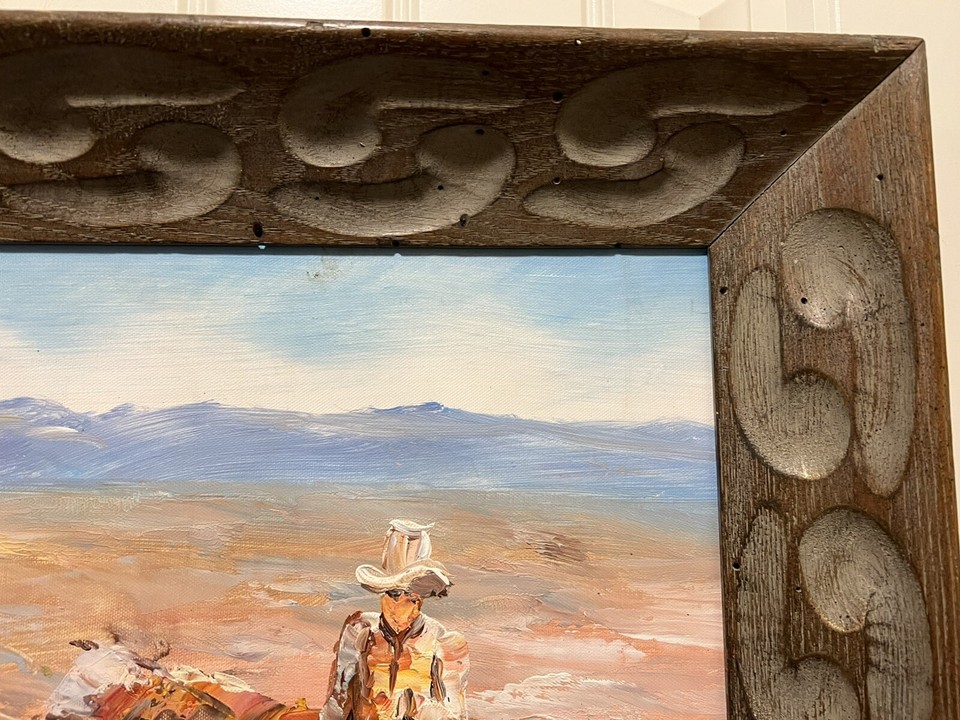 Original Large Oil Painting on Canvas Signed by Ryan —Western Horse ...