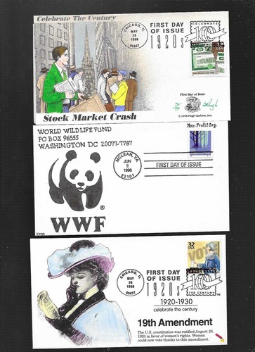 US FDC FIRST DAY COVERS 1997 1998 COLLECTION HAND PAINTED OR COLORED ...