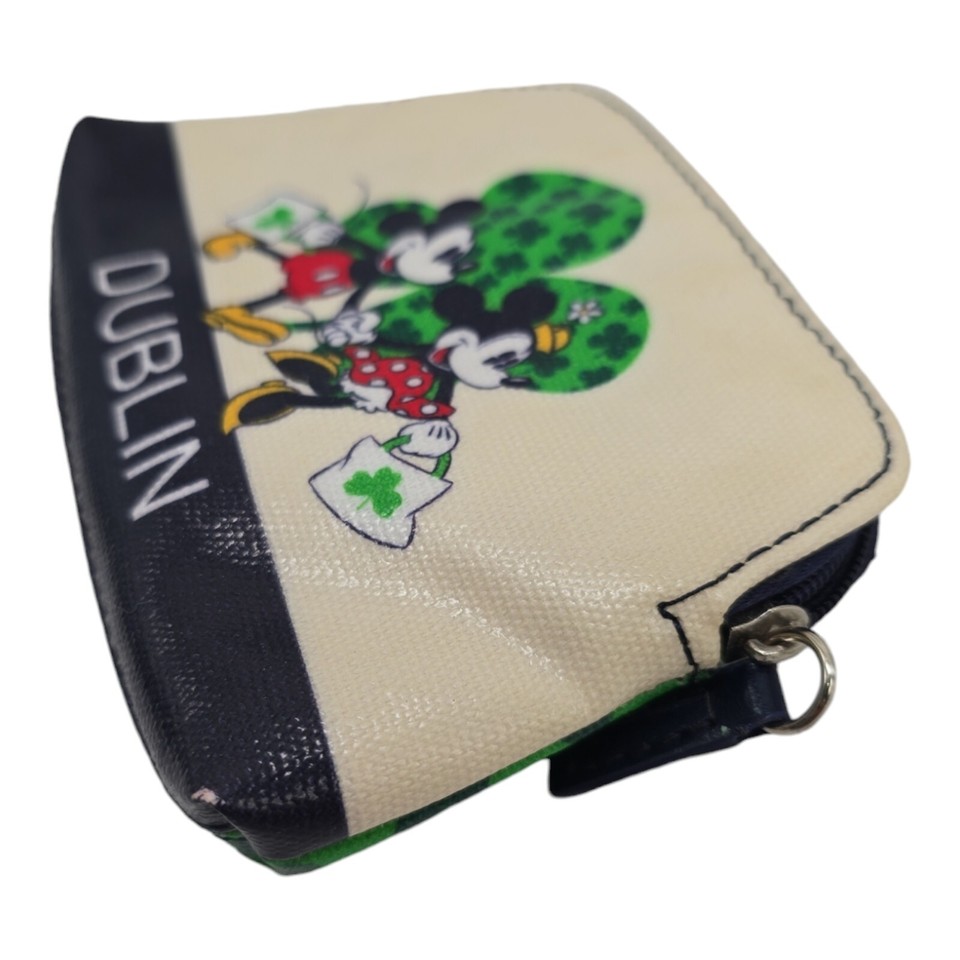 Disney Store Dublin Ireland Mickey Minnie Mouse Pouch Coin Purse 4 Leaf ...