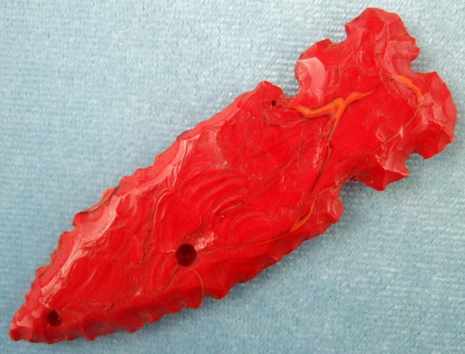 Exceptionally Fine 2 13/16 inch Missouri Jasper Double Notch Haskell ...