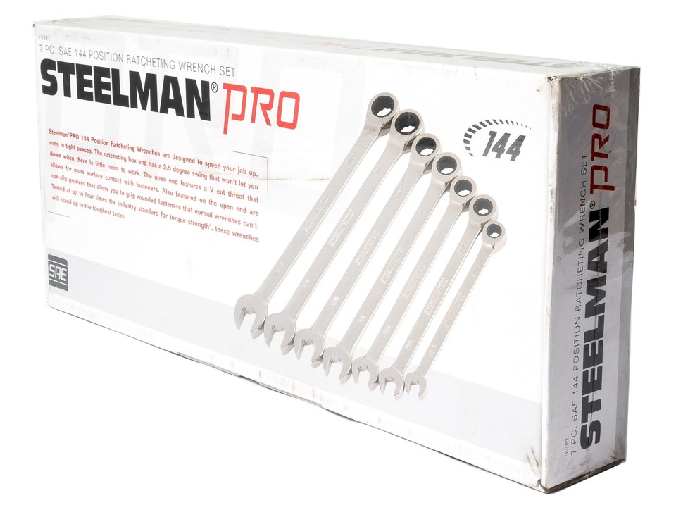 Steelman Pro 7 Pcs Standard 144 Position Ratcheting Wrench Set Part ...