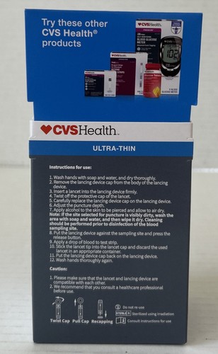 Cvs Health Ultra Thin Lancets 30 Gauge 200 New In Box | eBay