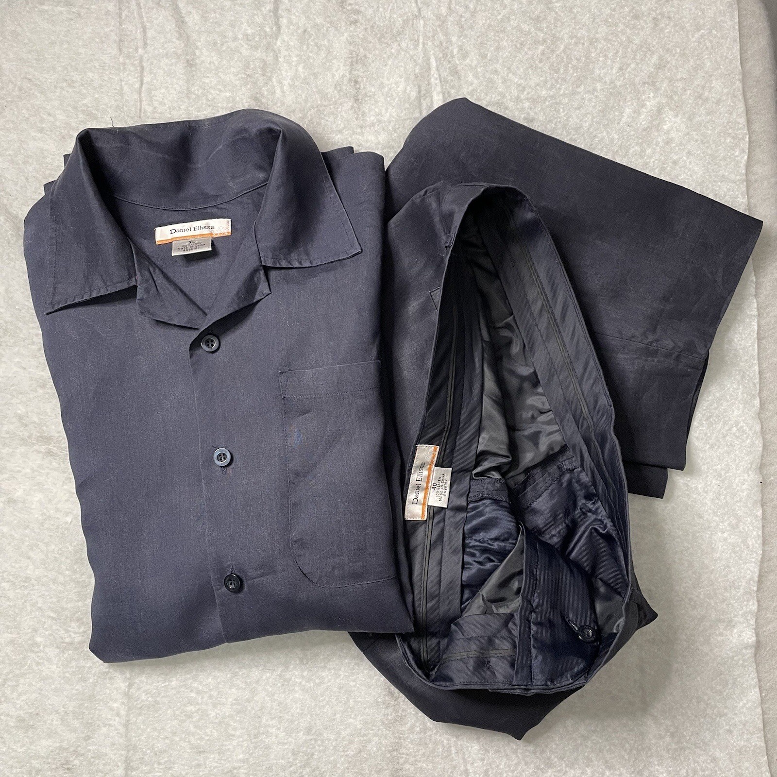 Daniel Ellissa Men's Luxury Navy 100% Linen Casual Su… - Gem