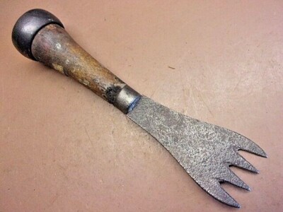 Antique Ice Chopper Chipper Tool Unbranded 4-Tines 10" Long Steel Cap ...