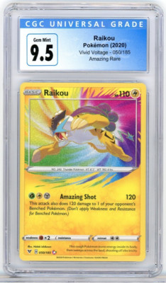 Pokemon Raikou Vivid Voltage Amazing Rare #050 CGC 9.5 | eBay