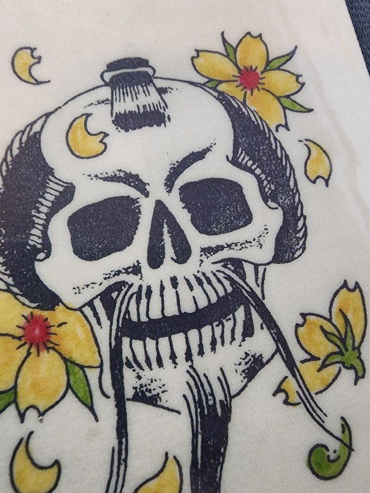 RARE 1980 Mike Rollo Malone Vintage Tattoo Flash Sheet Biker Reaper ...