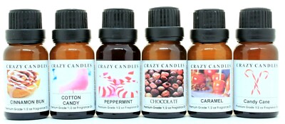 6 Oil Set Chocolate, Candy Cane, Caramel, Peppermint, Cinnamon Bun ...