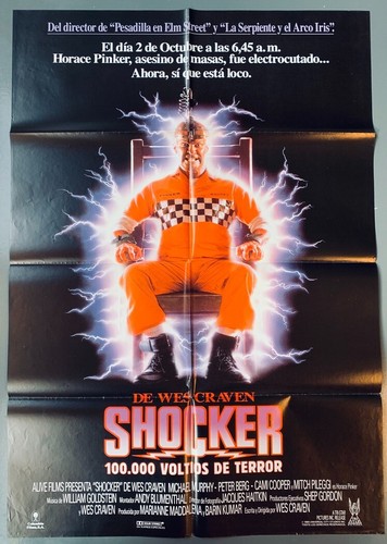 SHOCKER vintage 1989 MOVIE POSTER Spanish HORROR Slasher WES CRAVEN ...