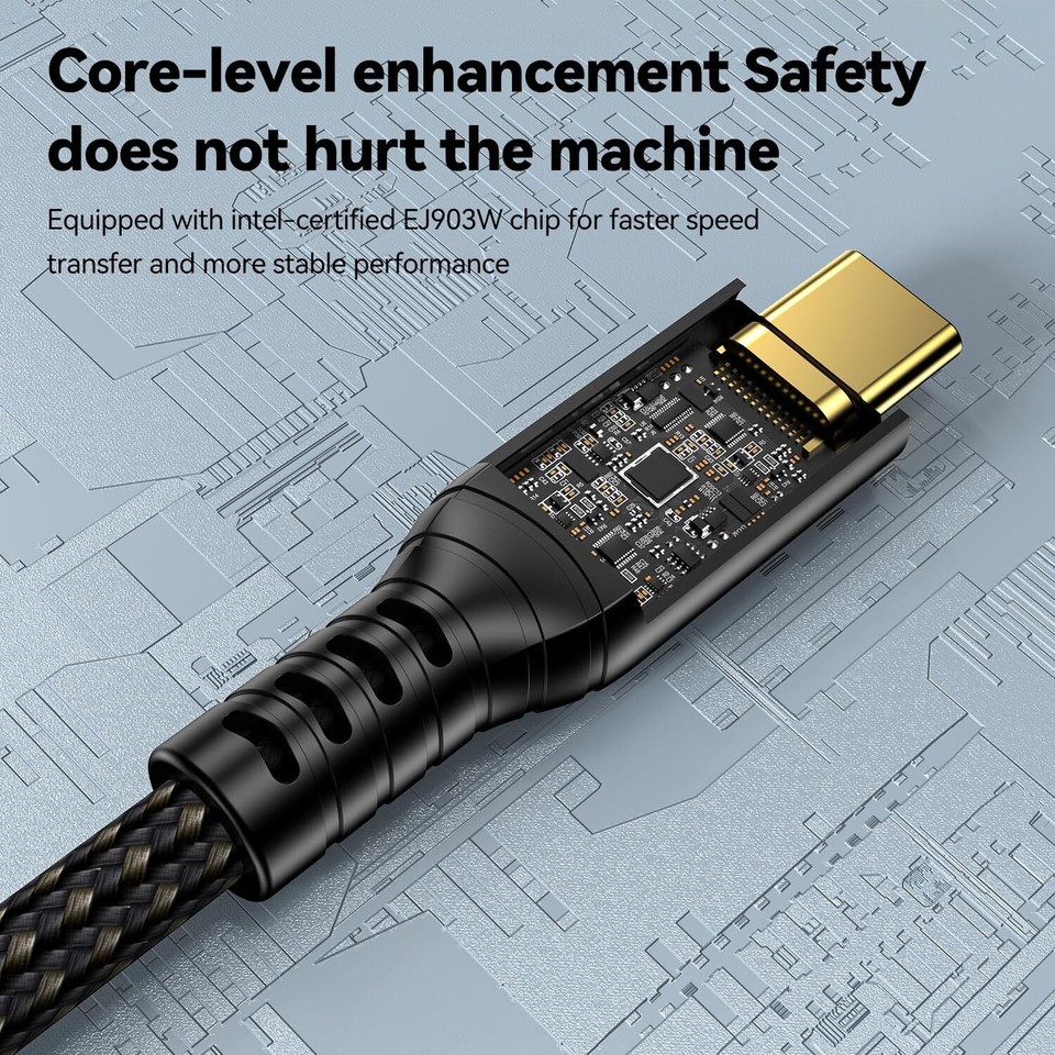 Thunderbolt 4 Cable 40Gbps TB4 USB C Cable Supports PD 100W/ 8K@60Hz ...