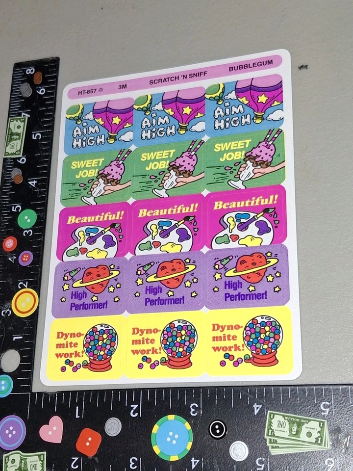 vintage stickers Scratch N Sniff, 3m Post It Note Bubble Gum | eBay