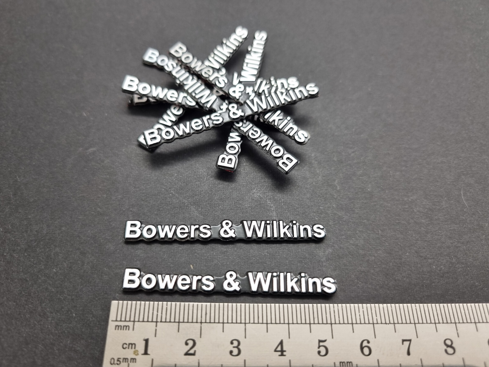 BOWERS & WILKINS BADGE SPEAKER STICKER EMBLEM 52mm x 5mm set of 2 ...