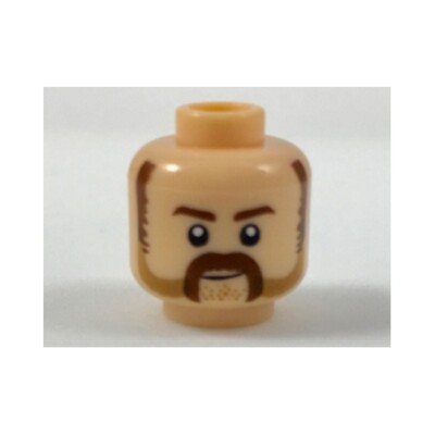 LEGO - Minifig, Head Dark Brown Eyebrows, Sideburns, & Mustache - Light ...