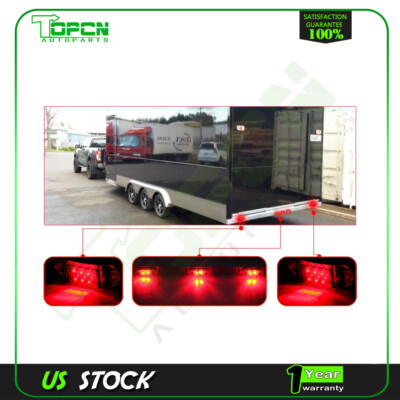 2pcs Red Side Marker Clearance Lamps+1PC 16" Identification Light Bar ...