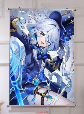 Genshin Impact Anime Furina Poster 60*90cm HD Art Wall Scroll Home ...
