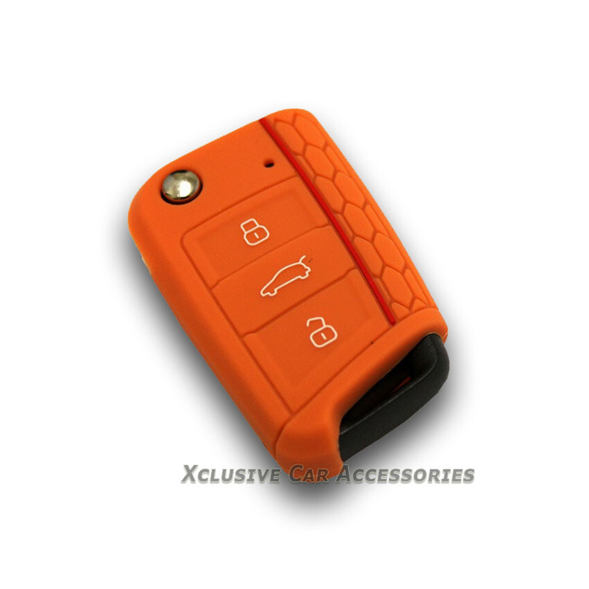 Key Cover For VW Seat Skoda 3 Button Flip Key Fob Case Hull Silicone ...