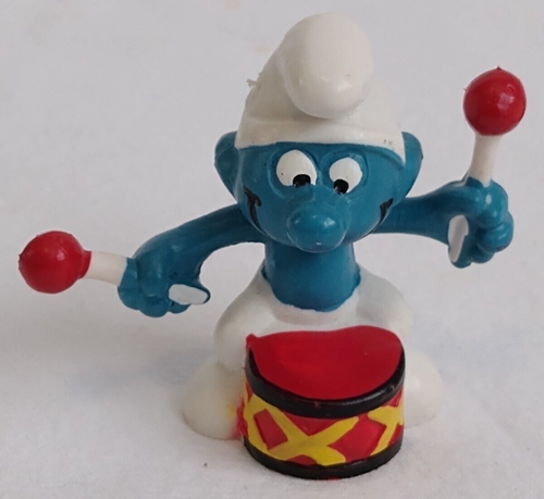 Smurf Drummer Band Snare Drum Player Vintage PVC Figure Smurfs | eBay
